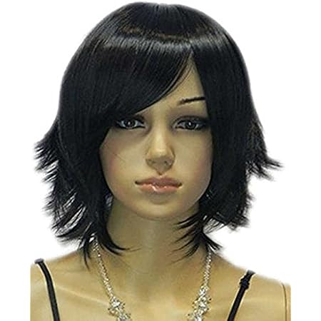 Amazon.com: Linfairy Unisex Short Black Straight Cosplay Wig Halloween ...