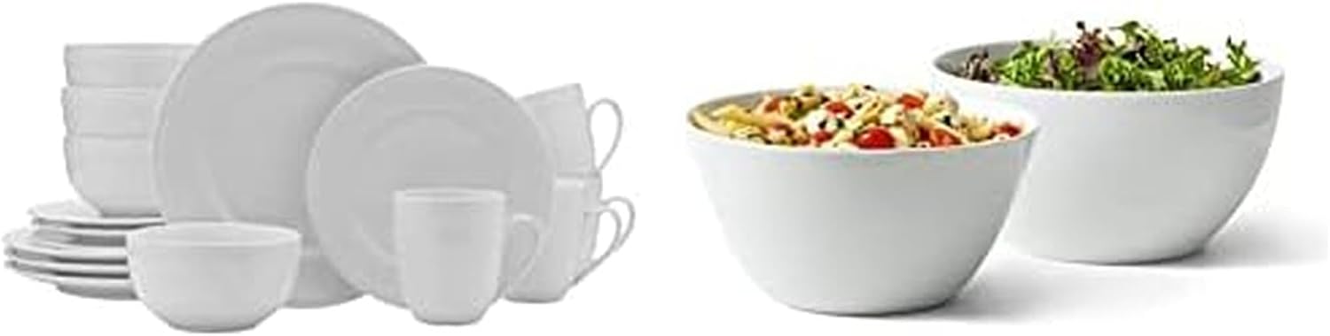 Amazon.com | Everyday White by Fitz and Floyd 5278053 Beaded 16 Piece ...