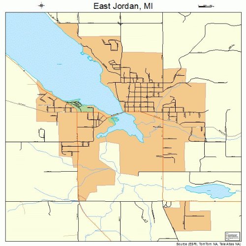 Amazon.com: Large Street & Road Map of East Jordan, Michigan MI ...