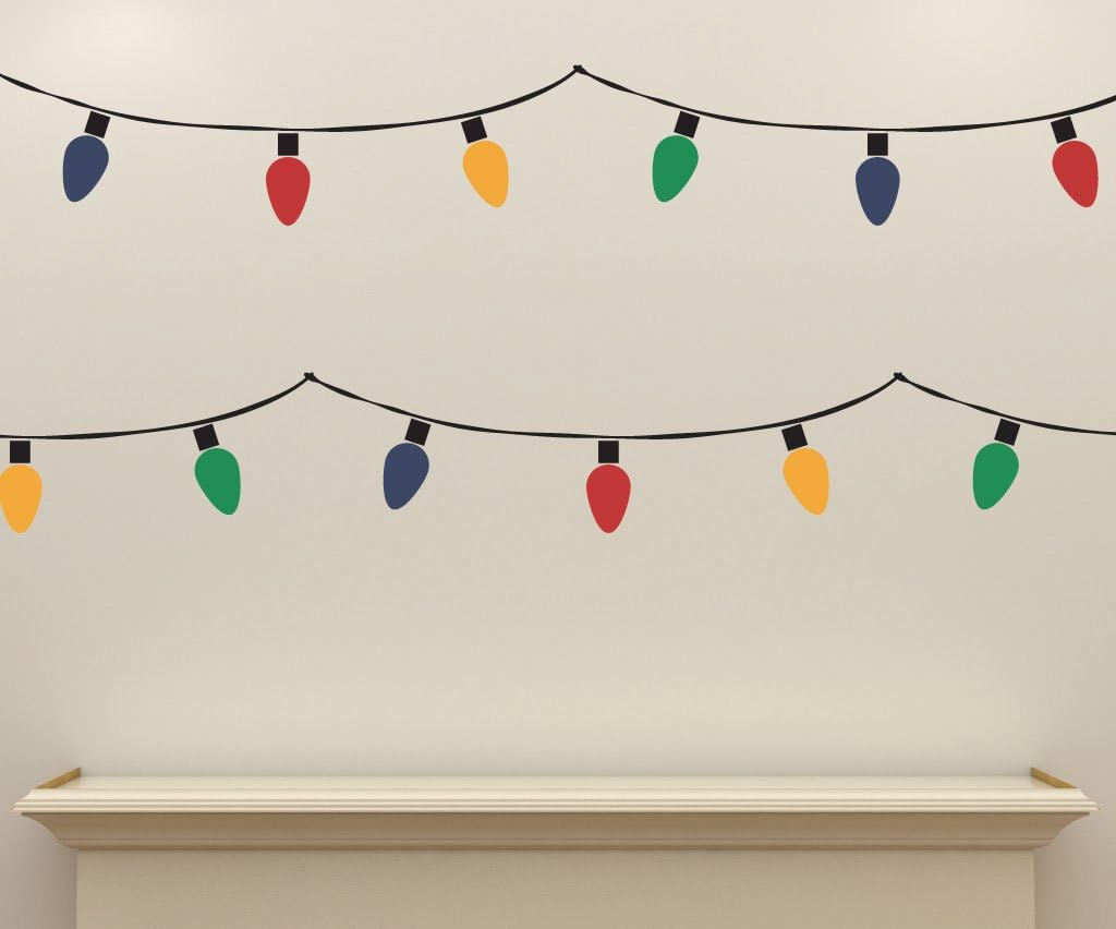 Amazon.com: 9 Strings of Multi-Color Lights Vinyl Wall Decal - Wall ...