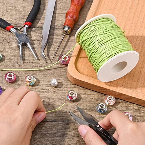 UR URLIFEHALL 100 Yards Green Yellow 1mm Waxed Cotton Cord Macrame ...