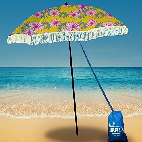 Amazon.com : AMMSUN 6.5ft Heavy Duty HIGH Wind fringe Beach Umbrella ...