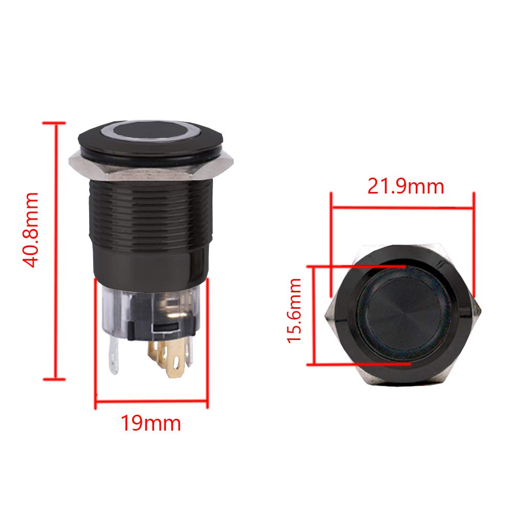 Snapklik.com : Black 19mm 12V 5A Power Symbol Angel Eye Halo Car Green ...