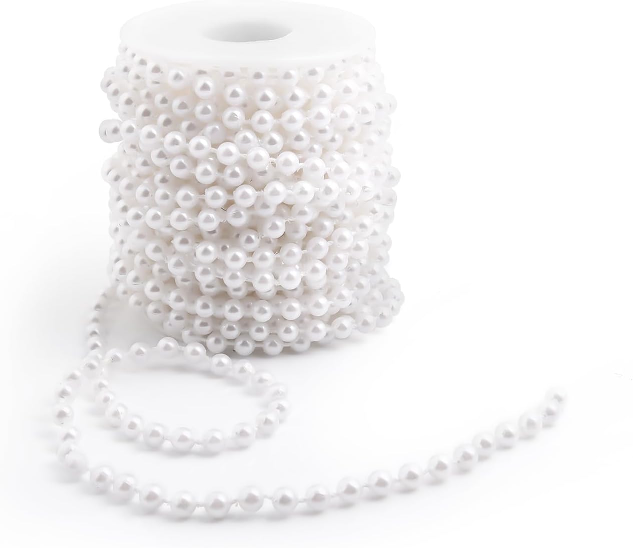 Amazon.com: Tiparts Pearls String Beads 33 Feet Crafts Faux Pearl Roll ...