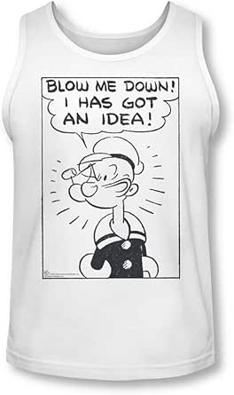 Popeye - Mens an Idea Tank-Top, Medium, White at Amazon Men’s Clothing ...