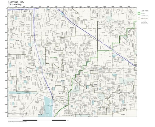 ZIP Code Wall Map of Cerritos, CA ZIP Code Map Not Laminated: Amazon.com: Office Products