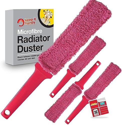 4pk Microfibre Radiator Duster Feather Dusters for Cleaning, Washable ...
