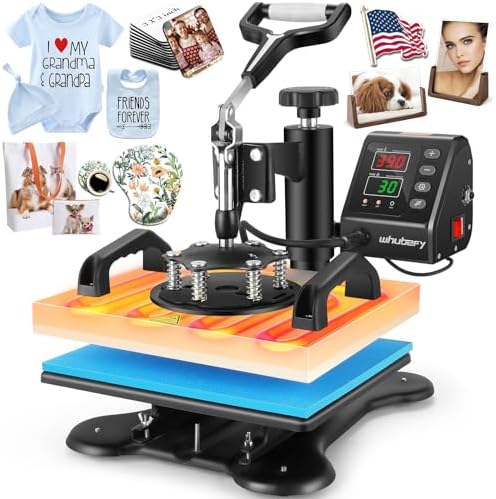 Amazon.com: VEVOR Heat Press, 12x10in Heat Press Machine, Clamshell ...