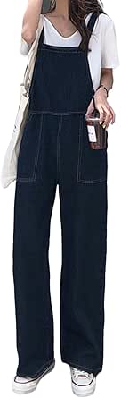 Overol Mezclilla para Casual Overol Jumpsuit Estilo para Mujer Botones ...