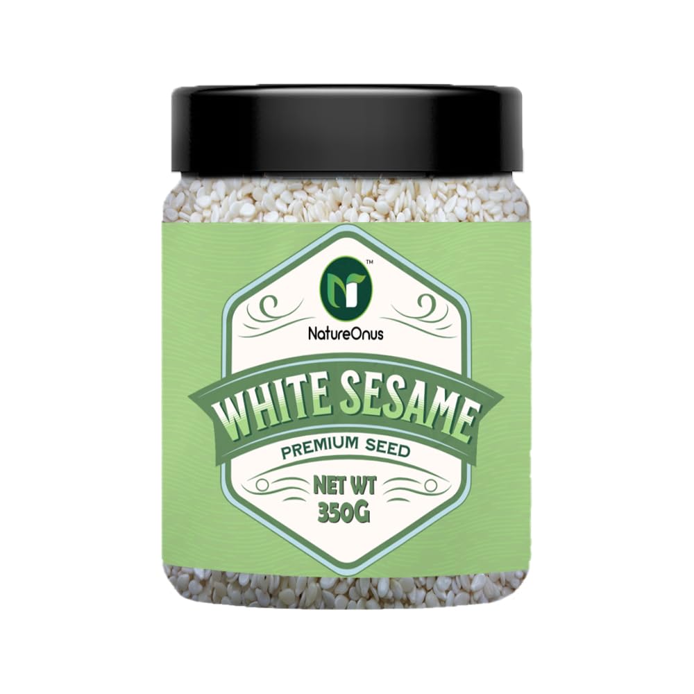 NatureOnus Raw Natural White Sesame Seeds 350gms |100% Clean and ...