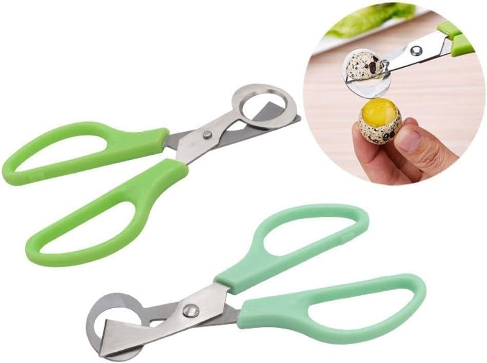 Amazon.com: Green Stainless Steel Quail Egg Scissors,Egg Slicer Pigeon ...
