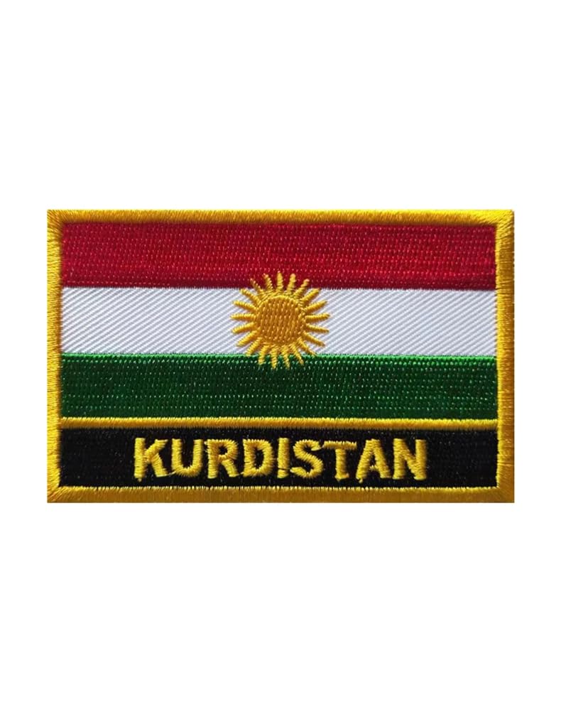 Amazon.com: Uijokdef 1 PCS Kurdistan Flag Patches Iron On or Sew On Embroidered Tactical ...