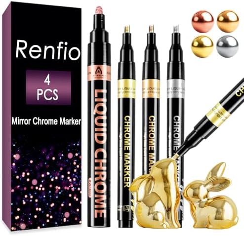 Amazon.com: Renfio Chrome Paint Markers, 4 Colors Liquid Chrome ...