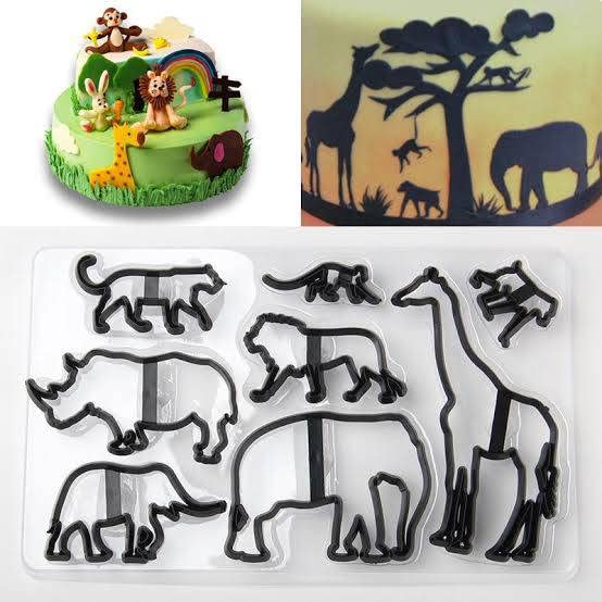 Buy Homebakers Mart Jungle Safari Animals Cake Fondant Cutters/Plastic ...
