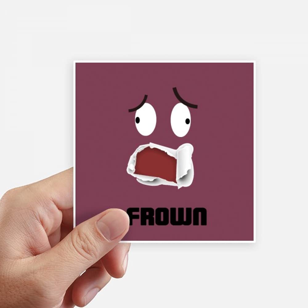 Buy Red Emotion Worry Frown Eyebrow Sticker Square Waterproof Stickers ...