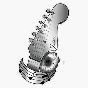 Amazon.com: EB Store Fender Guitar Vinyl Waterproof Sticker Decal Car ...