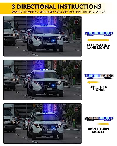 Snapklik.com : Rooftop Strobe Beacon Lights Bar Blue LED Police Traffic ...