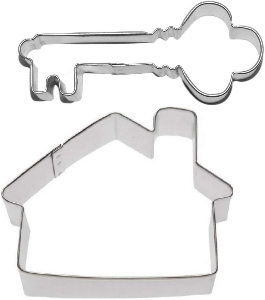 Amazon.com: House & Antique Key Realtor Cookie Cutter 2 Piece Set from ...