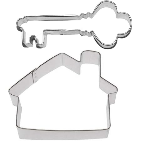 Amazon.com: House & Antique Key Realtor Cookie Cutter 2 Piece Set from ...