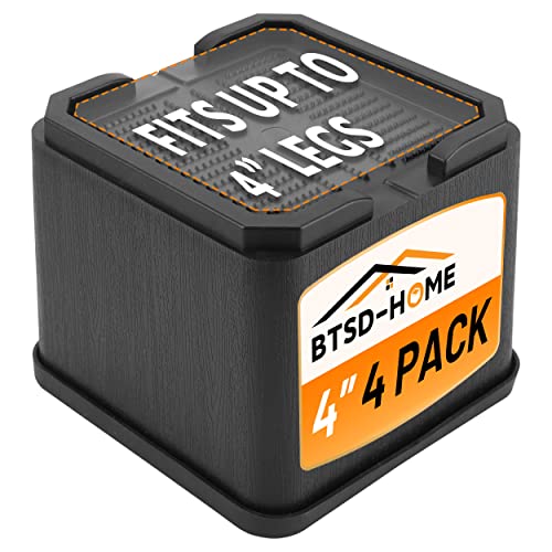 Snapklik.com : 4 Inch Bed Risers Heavy Duty Adjustable Oversized Bed ...