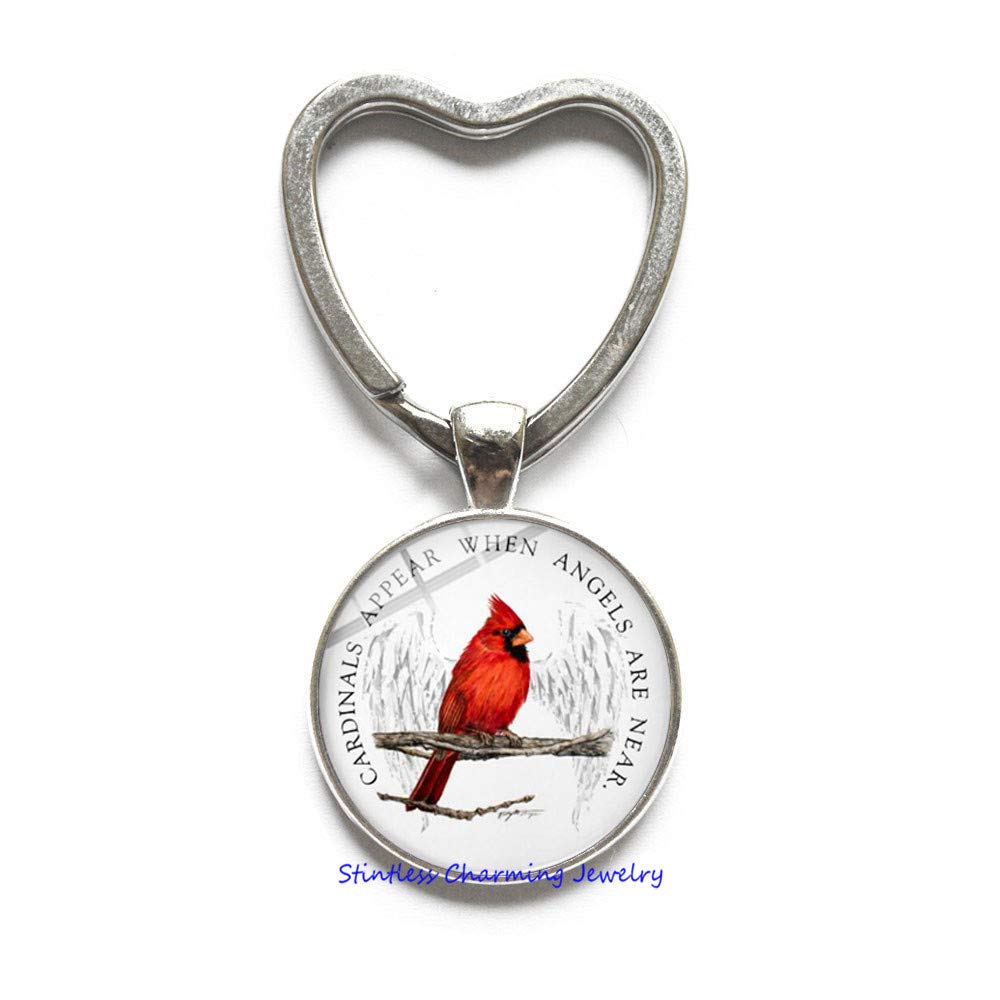 Amazon.com: Cardinal Keychain,Cardinal Jewelry,Winter Cardinal,Glass ...