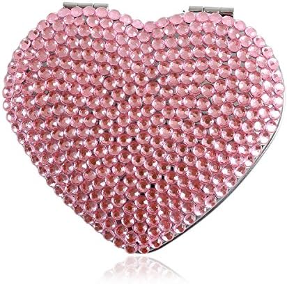 Amazon.com - Handmade Heart Pink Bling Crystal Compact Mirror Cute ...