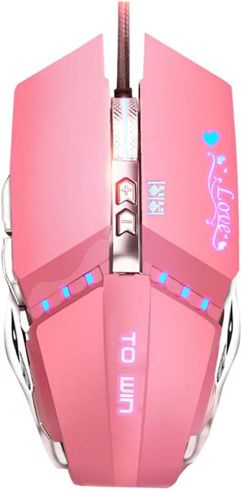 Amazon.com: Pink Gaming Mouse, LED Backlit Optical Game Mice Ergonomic ...