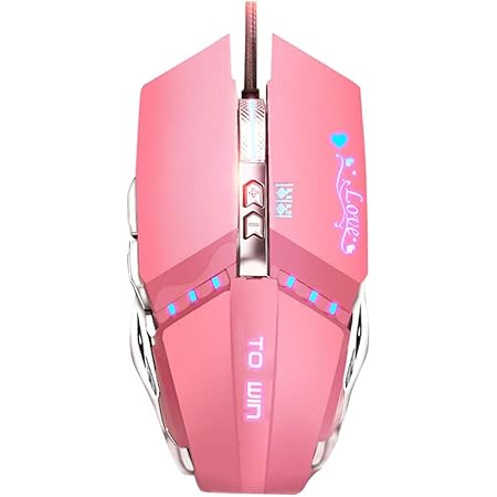 Amazon.com: Pink Gaming Mouse, LED Backlit Optical Game Mice Ergonomic ...