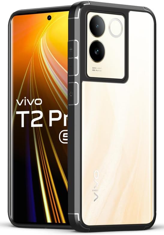 Mr. Case Transparent case with Silicone Frame Back Cover for Vivo T2 ...