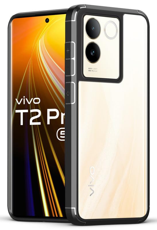 Mr. Case Transparent case with Silicone Frame Back Cover for Vivo T2 ...