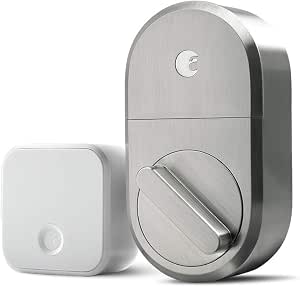 Amazon.com: August Home Smart Lock + Connect Wi-Fi Bridge, Satin Nickel ...