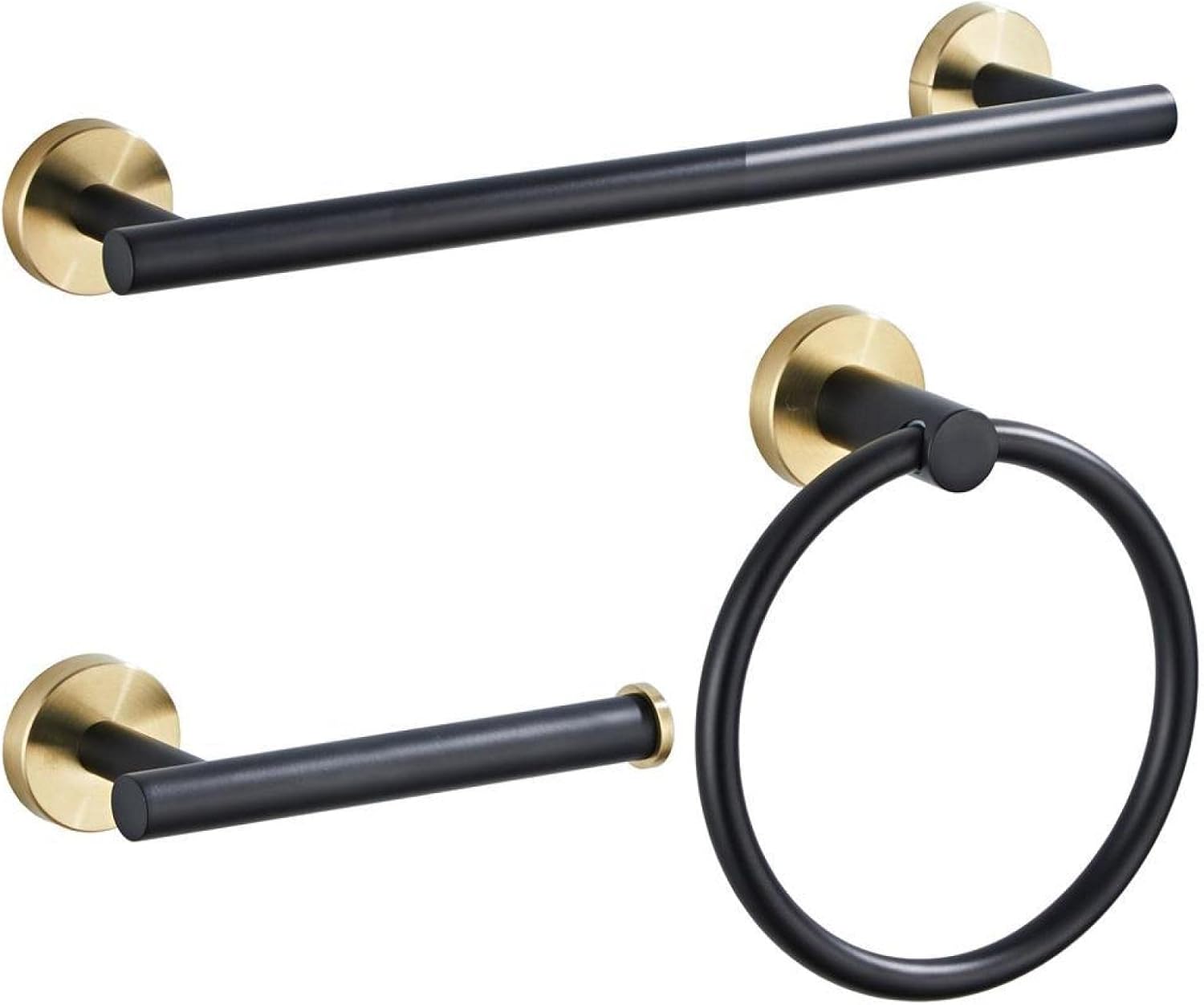 Amazon.com: Black Gold Towel Rod Set Stainless Steel Home Bathroom ...