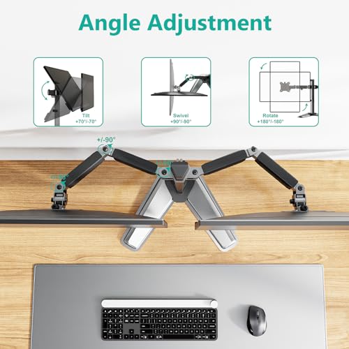 Snapklik.com : WALI Dual Monitor Stand For Desk, Computer Monitor ...
