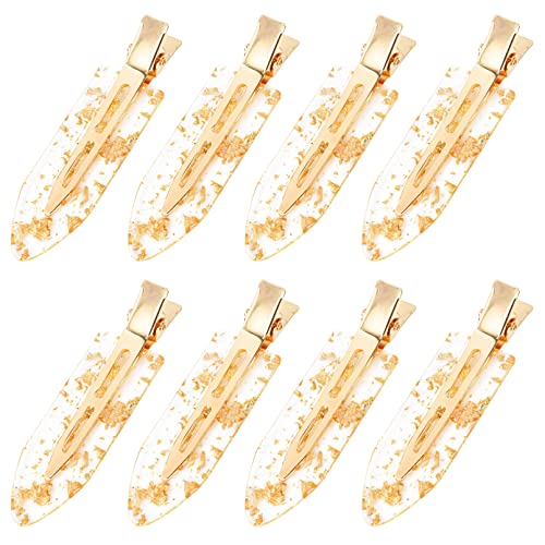 8PCS No Bend Hair Clips Bride No Crease Hair Clips Gold Glitter Makeup ...