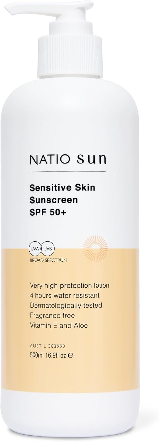 Natio Australia Sensitive Skin Sunscreen SPF 50+ 500ml 500ml ...