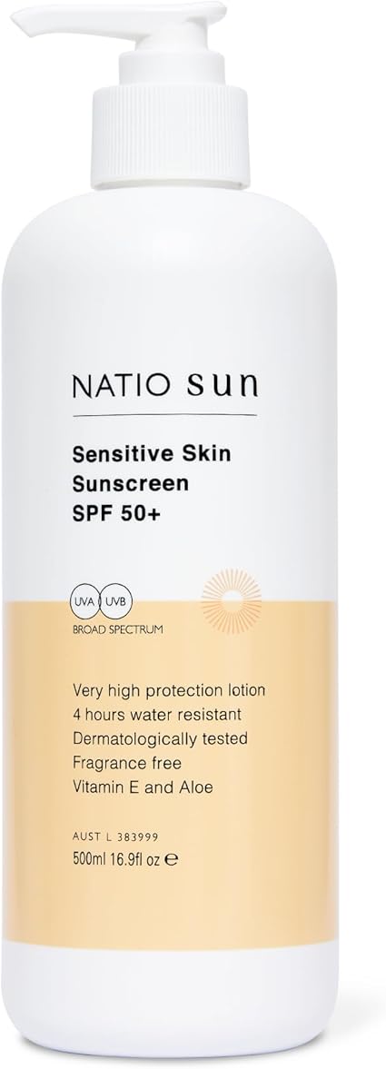 Natio Australia Sensitive Skin Sunscreen SPF 50+ 500ml 500ml ...
