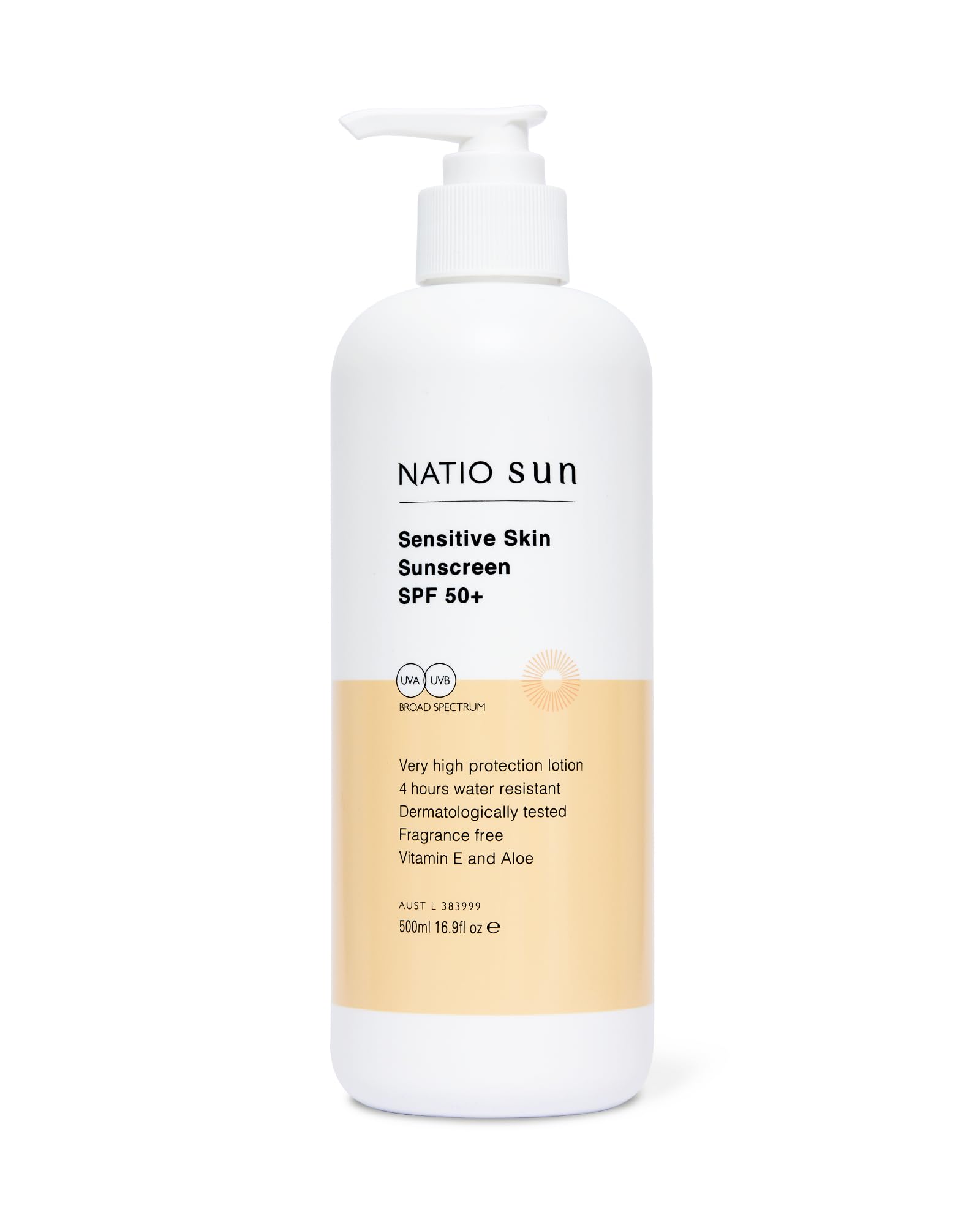 Natio Australia Sensitive Skin Sunscreen SPF 50+ 500ml 500ml ...