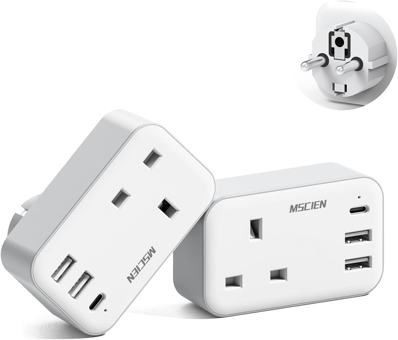 UK to European Travel Adapter 2 Pack, AODENG UK to EU Travel Adapter ...