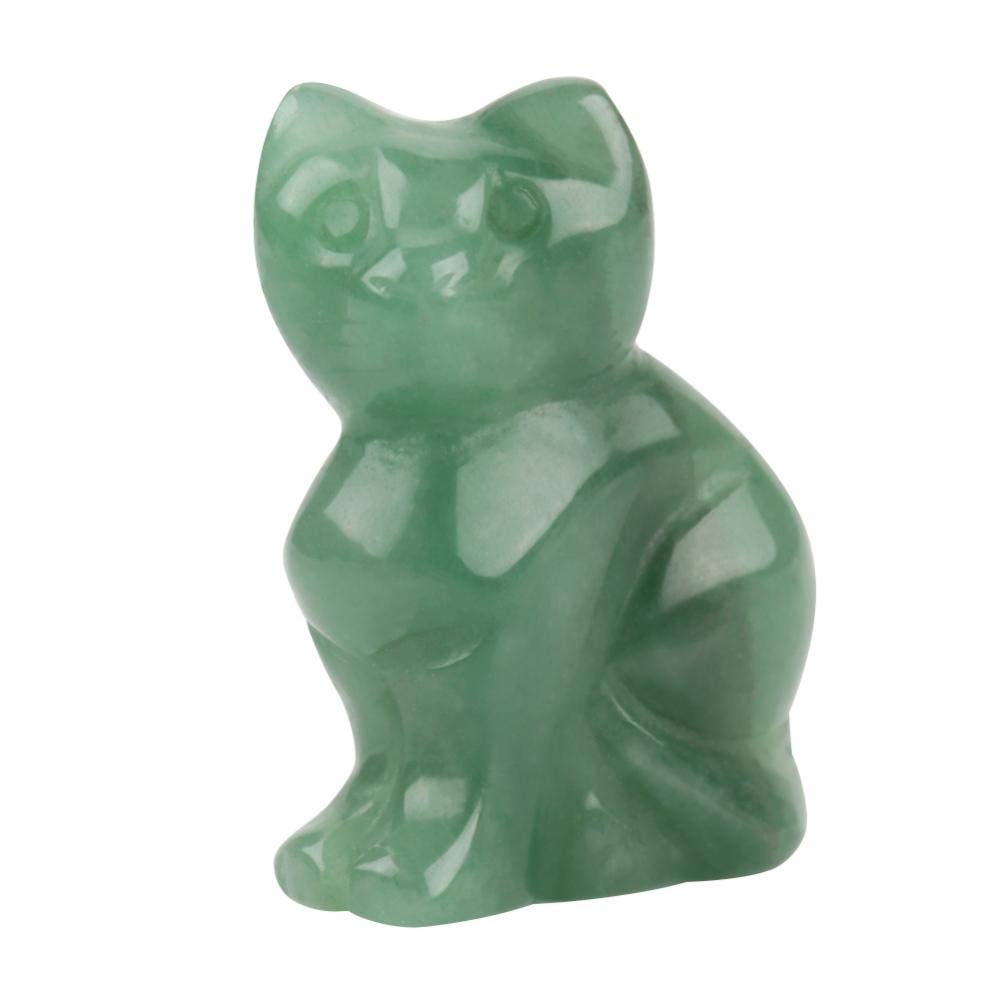 Amazon.com: 1.5 Inch Colorful Handmade Carving Lucky Cat Shape Stone ...