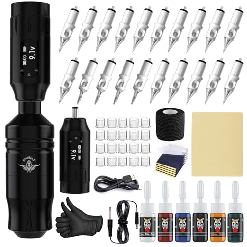 Tattoo Machin Kit, Tattoo Accessoires Starter Kit with Transfer Paper ...