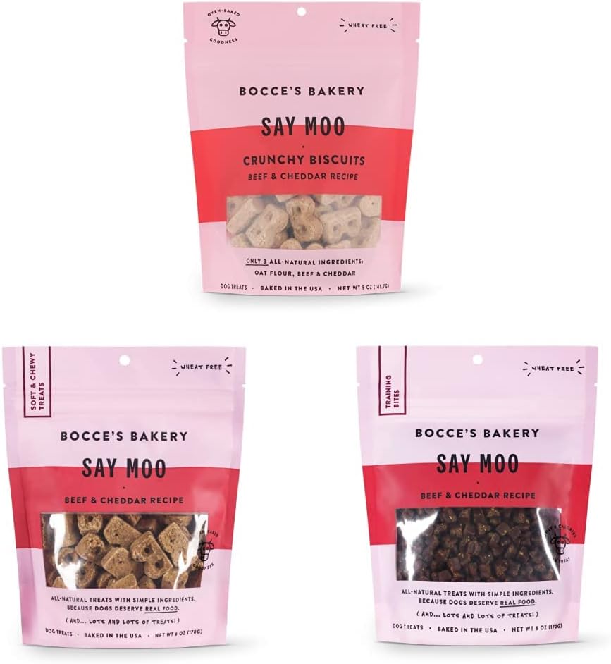 Amazon.com : Bocce's Bakery Say Moo Assorted Treat Bundle for Dogs ...