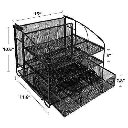 Snapklik.com : Basics Rectangular Desk Organizer 3 Tray w/Sliding ...