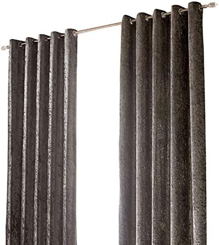 Sienna Crushed Velvet Eyelet Ring Top Pair of Fully Lined Curtains ...