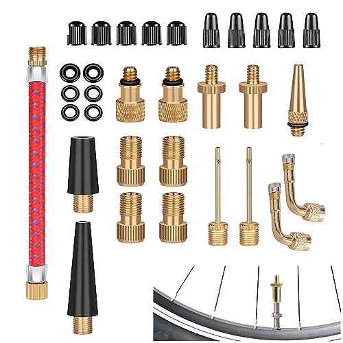 32PCS Bicycle Adapter,Bike Valve Adapter,Inflation Adapter Set,Valve ...