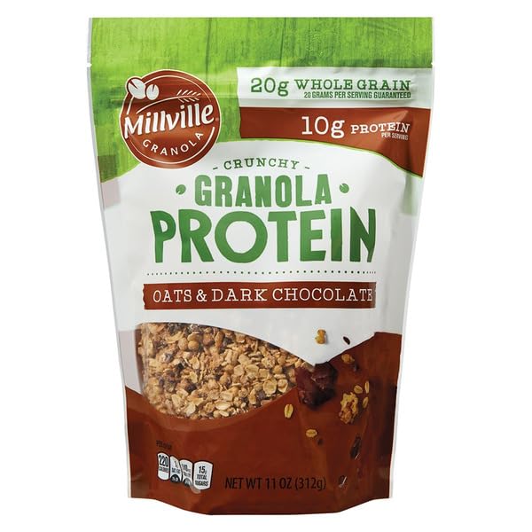 Amazon.com: Millville Oats & Dark Chocolate Protein Crunchy Granola ...
