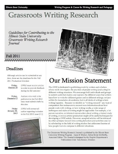 Grassroots Writing Research Journal - Issue 3.1: Dept of English ...
