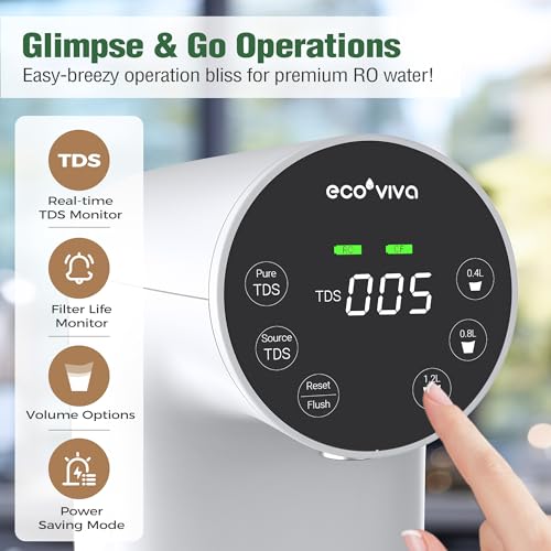 Snapklik.com : Ecoviva Countertop Reverse Osmosis System RO Water Filter, 4 Stage Filtration ...