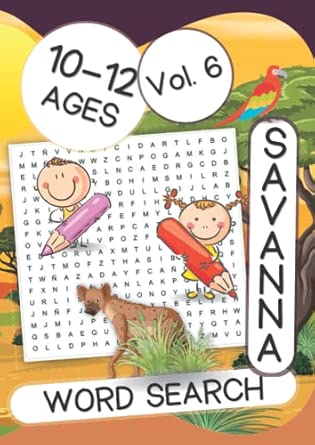 Amazon.co.jp: Word Search for Kids ages 10-12 | African Savanna Animals ...
