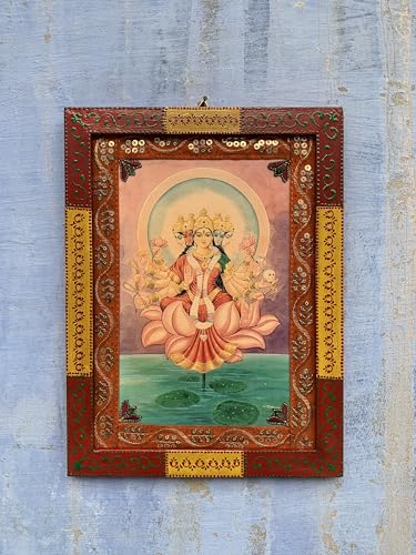 Amazon.com: Goddess Gayatri Mata Frame, Religious Wooden Old Vintage ...