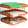 Amazon.com: Wood Inbox Tray - Sturdy Letter Tray Desk Organizer, 3 Tier ...